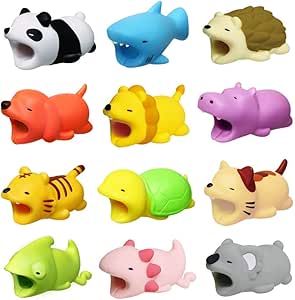 Cable Bite, 12 pcs Protector de Cable USB Cable Protector Animal Carga ...