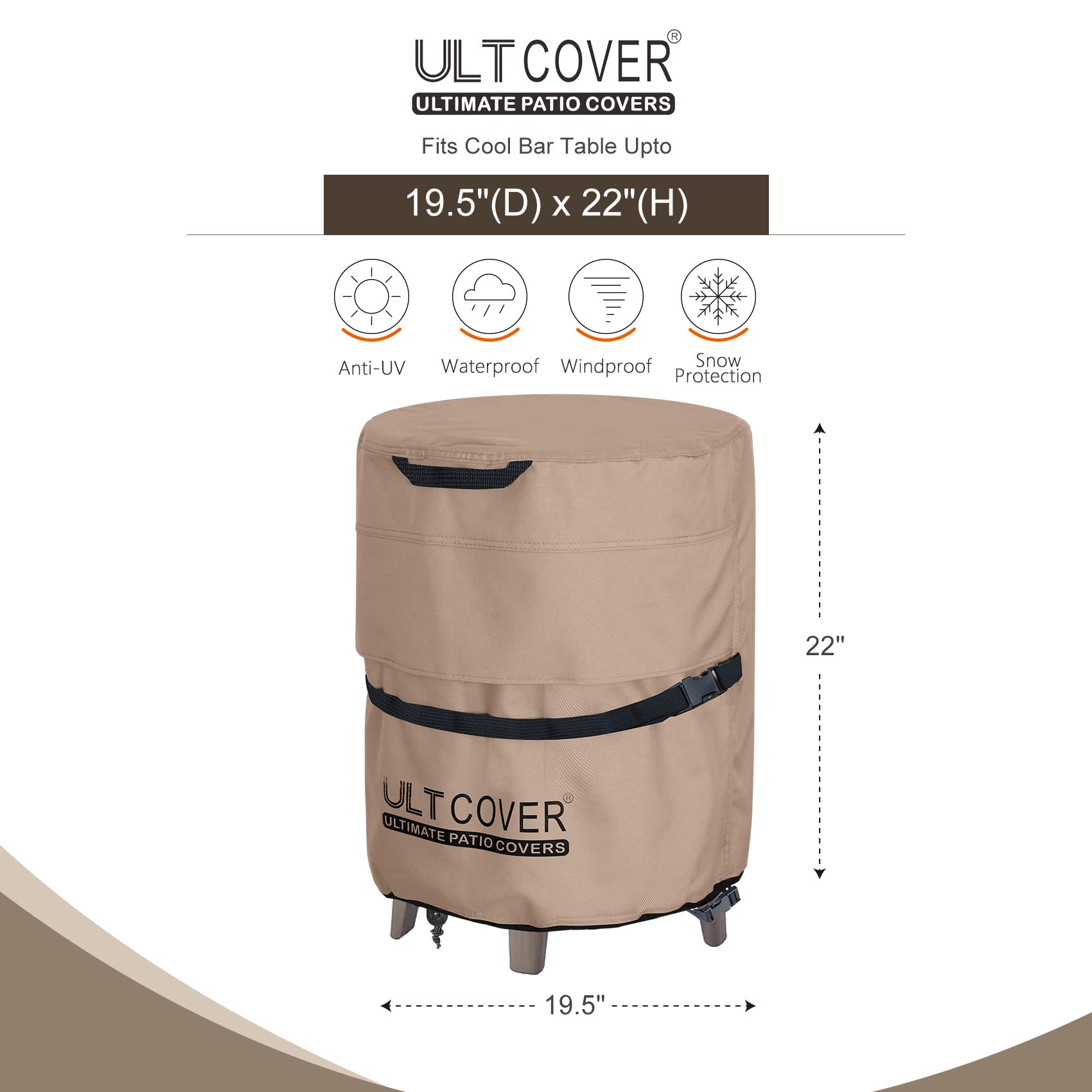 Snapklik.com : ULTCOVER Waterproof Patio Cool Bar Table Cover 195”