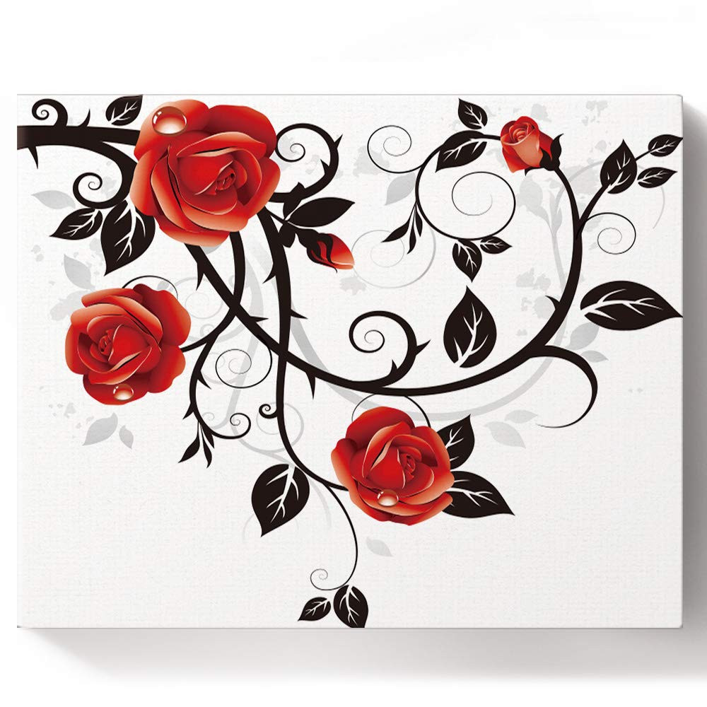 Red Rose Acrylic Painting
