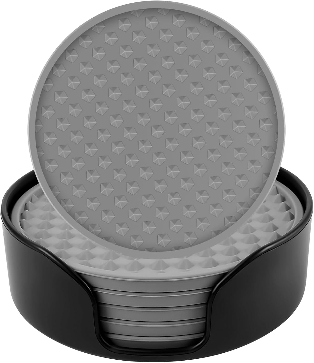 Amazon.com: Pisol Silicone Coasters with Holder, 6 Pack Thickened Drink ...