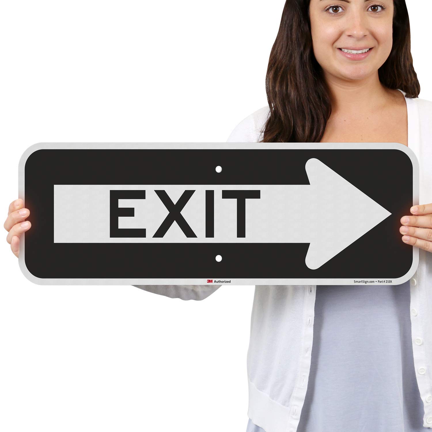 Amazon.com : SmartSign "Exit" Sign with Right Arrow | 8" x 24" 3M ...