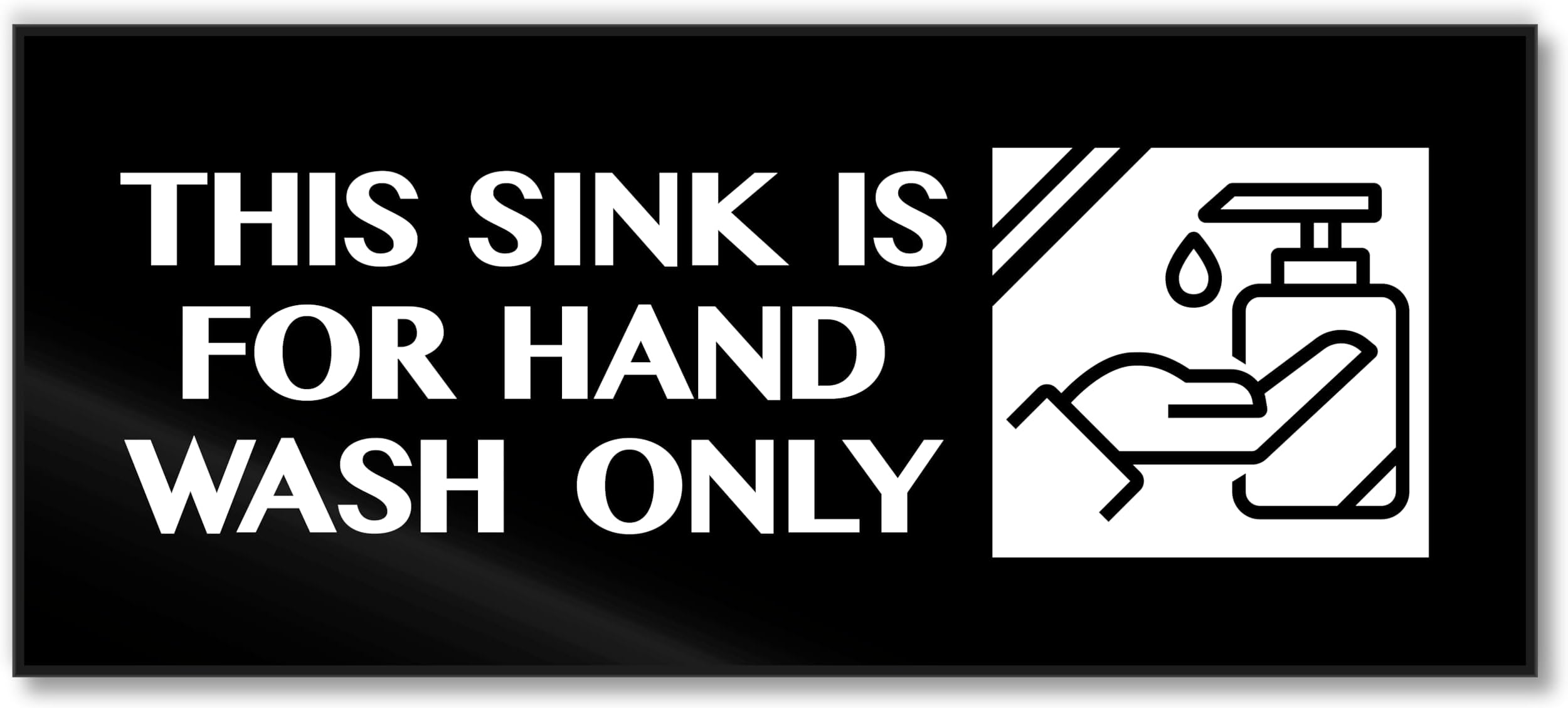 Amazon.com: Acrylic Hand Wash Only Sign, Made in USA, Premium 7x3 Hand ...