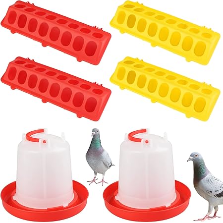 Amazon.com : 6 Pack Chick Feeder Waterer Hanging Poultry Feeder Kit ...