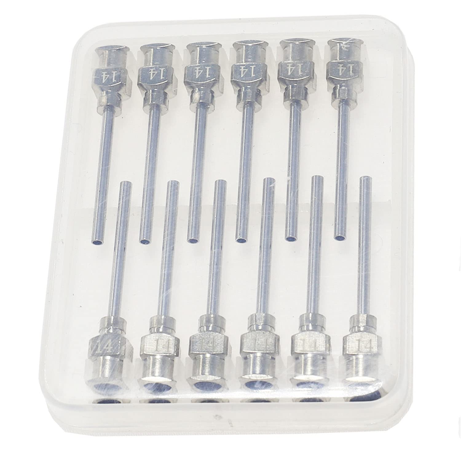 12pcs 14g 2inch 50mm Dispensing Needle Set Stainless Steel Syringe ...