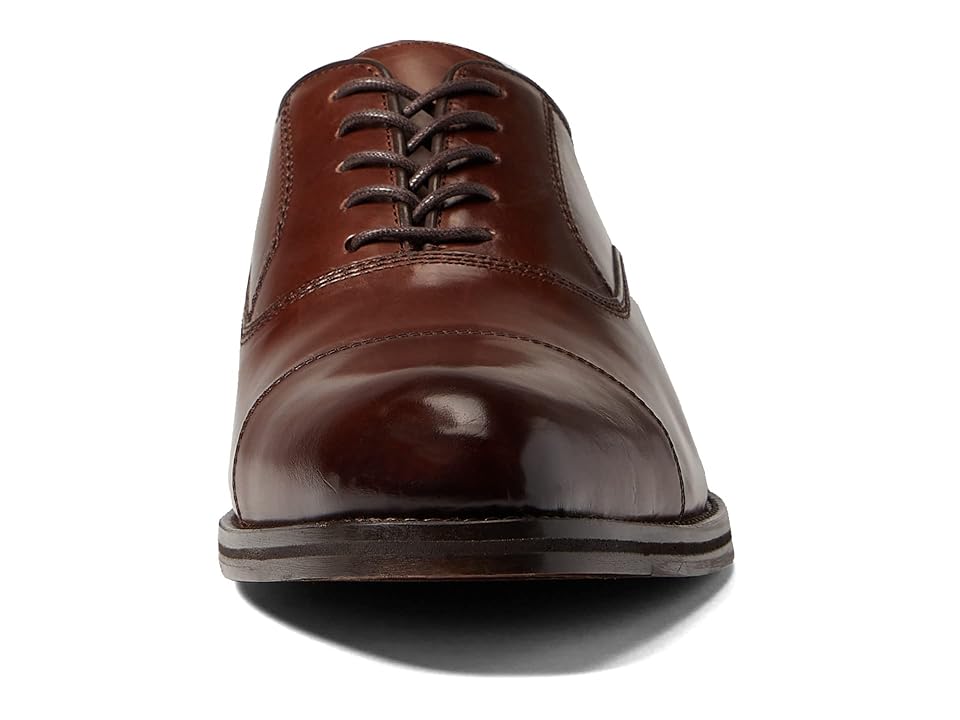 Johnston & Murphy Meade Cap Toe (Mahogany Italian Calfskin) Men's Shoes ...
