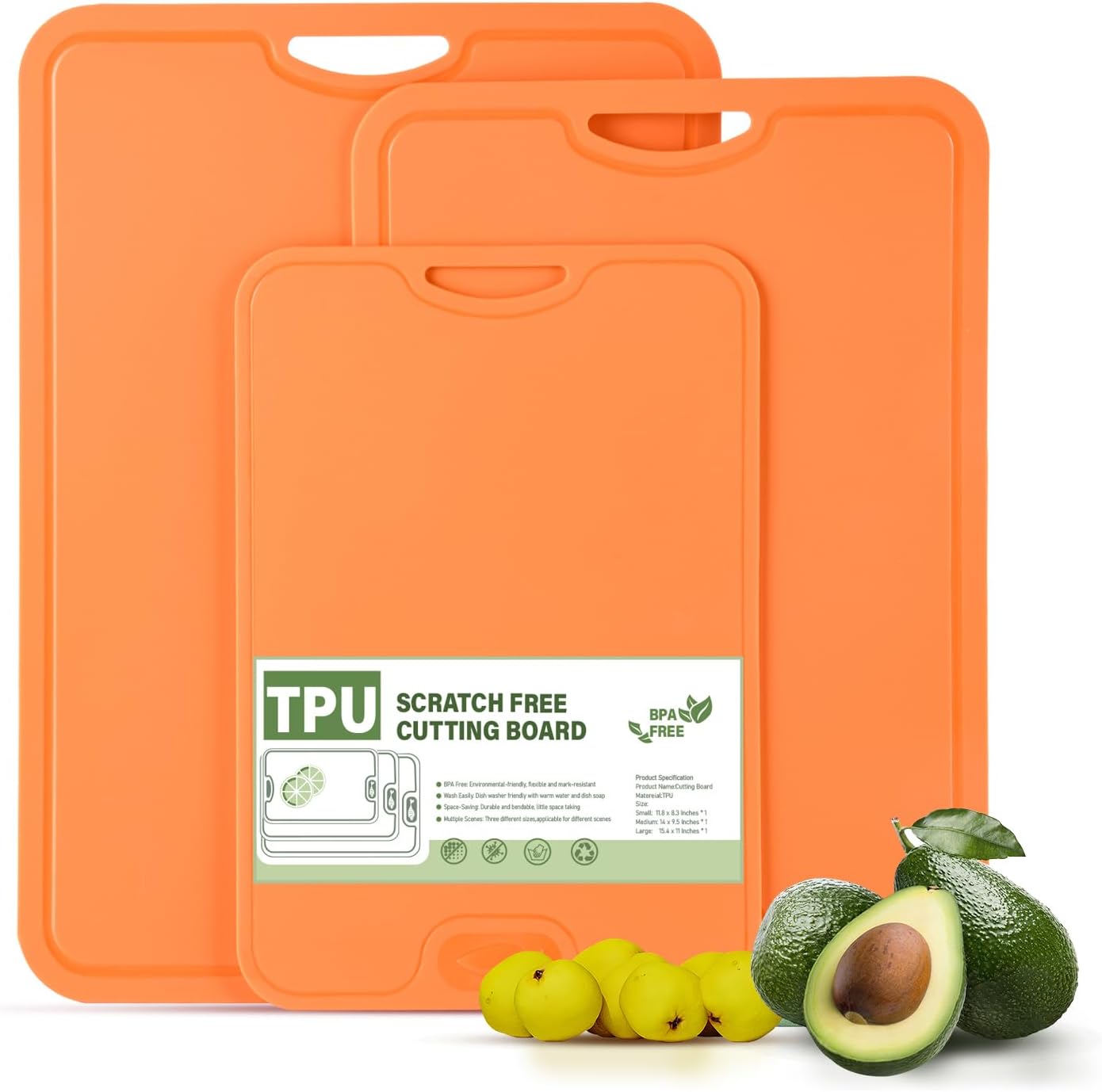 Amazon.com: TPU Cutting Board for Kitchen, Safe Chopping Boards Set of ...