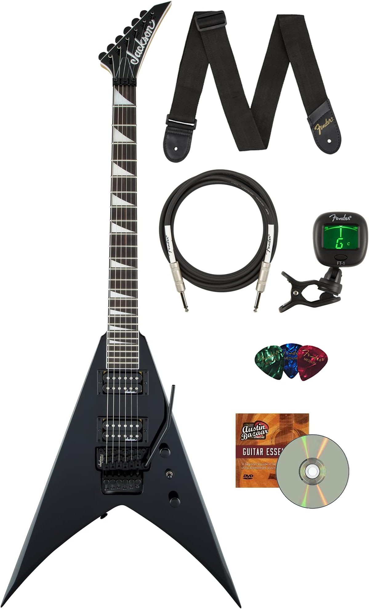 Amazon.com: Jackson King V JS32 Electric Guitar - Gloss Black Bundle ...