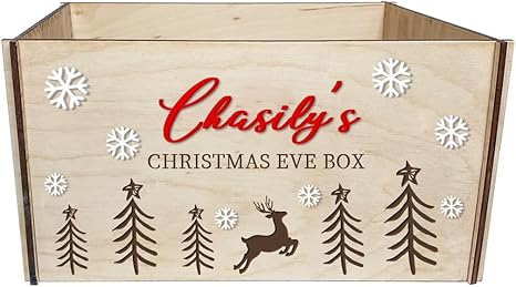 Amazon.com: Personalized Wooden Christmas Eve Box for Kids - Custom ...