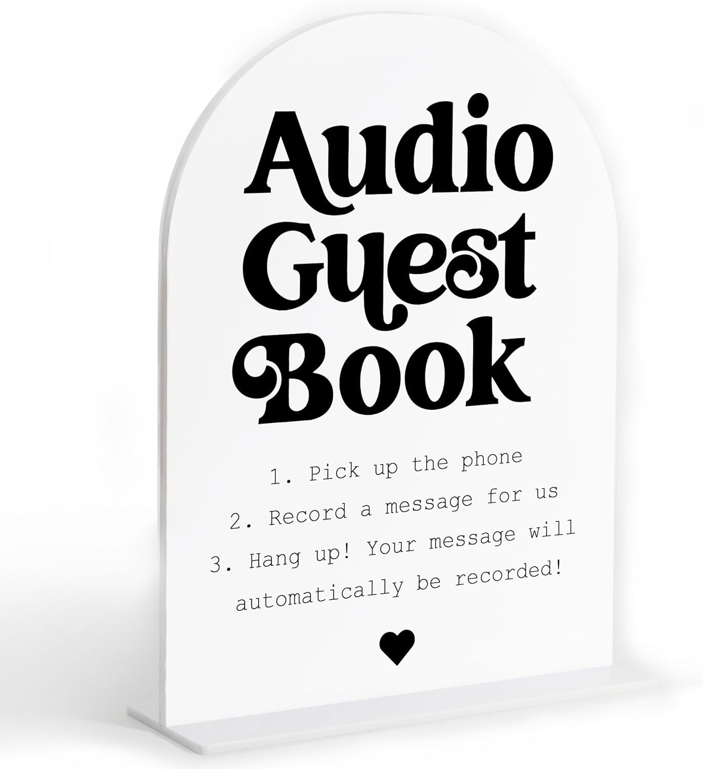 Amazon.com: Audio Guest Book Sign, White Arch Acrylic Wedding Sign ...