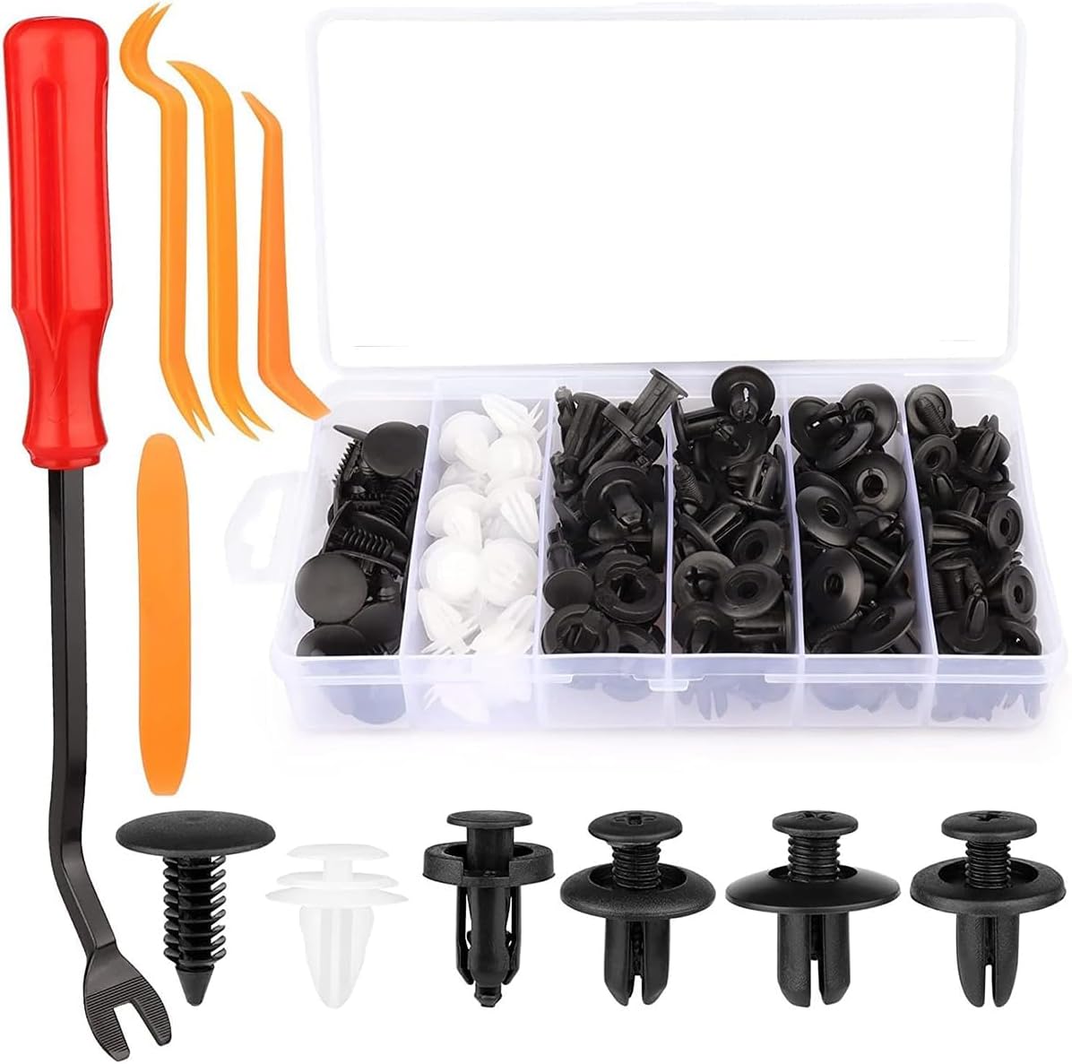 STHIRA® Universal Car Bumper Retainer Clip Kit 100 Pcs Assorted Plastic ...