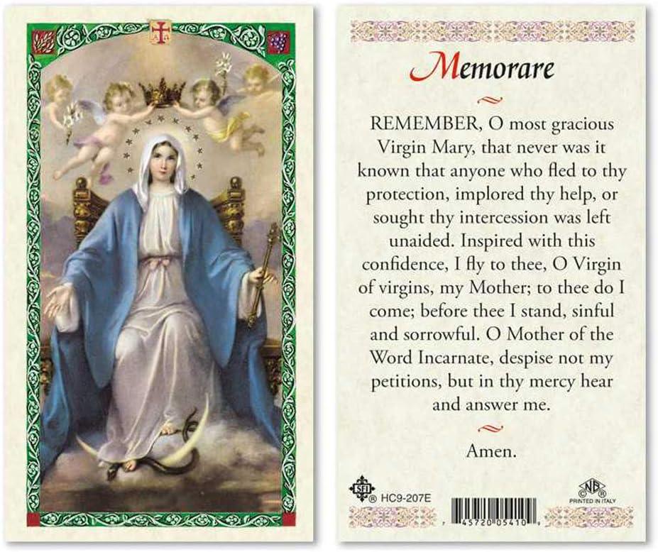 Amazon.com: Memorare Laminated Prayer Cards - Pack of 25 - HC9-207E Y ...