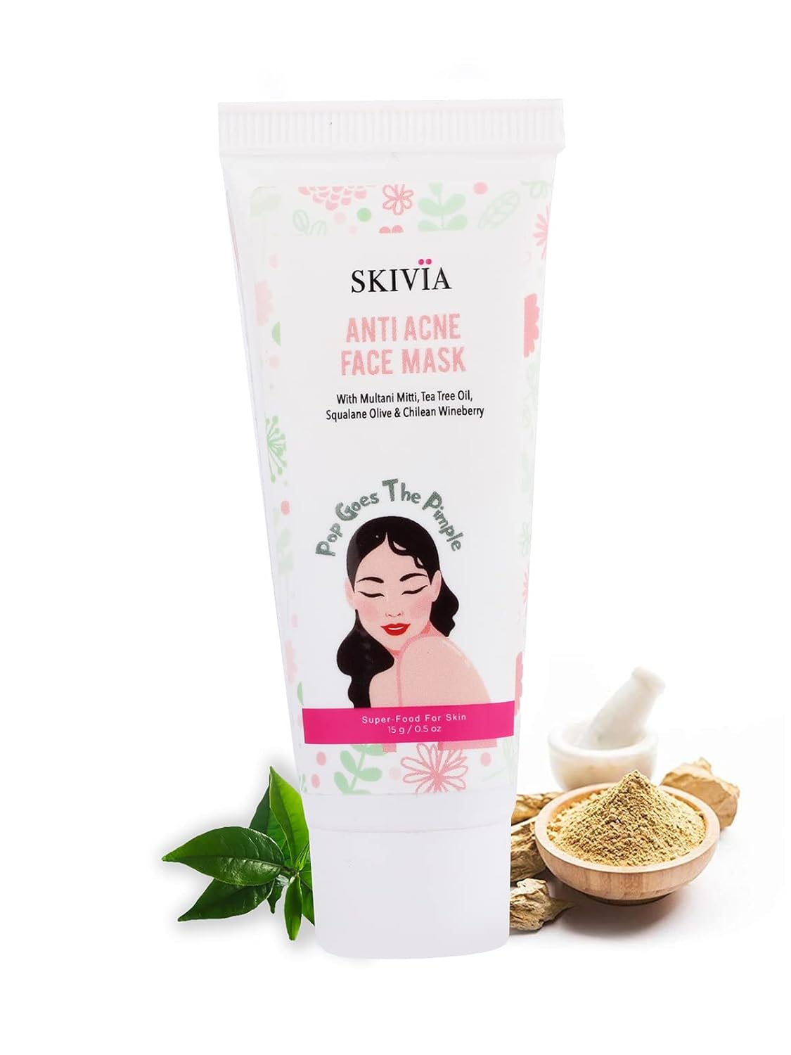 Buy Skivia Anti Acne Mini Face Mask With Multani Mitti & Vitamin C - 15 ...