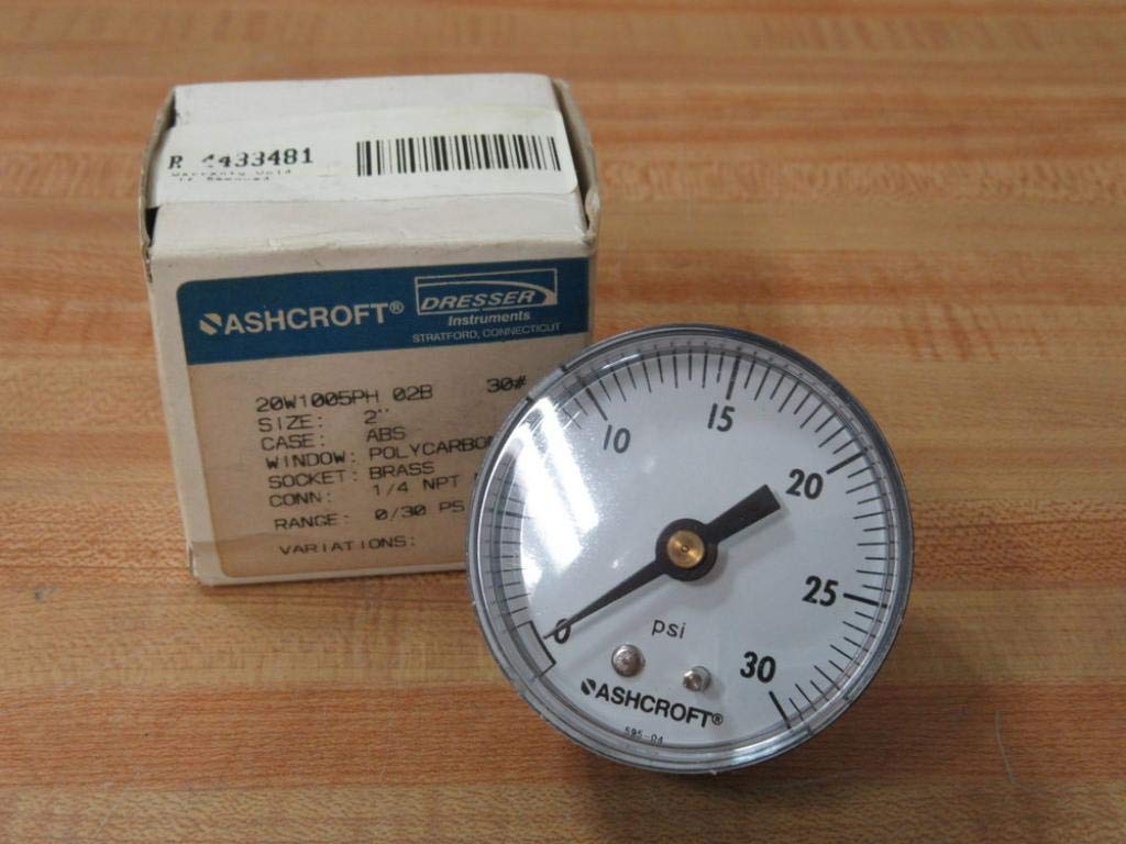 Amazon.com: Gauge, Pressure, 0 to 30 psi, Back, 2 in. : Industrial ...