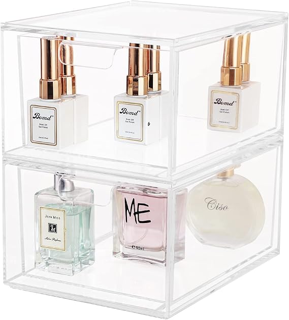 Amazon.com: Yieach 2 Pack Stackable Makeup Organizer - 4.5'' Tall ...