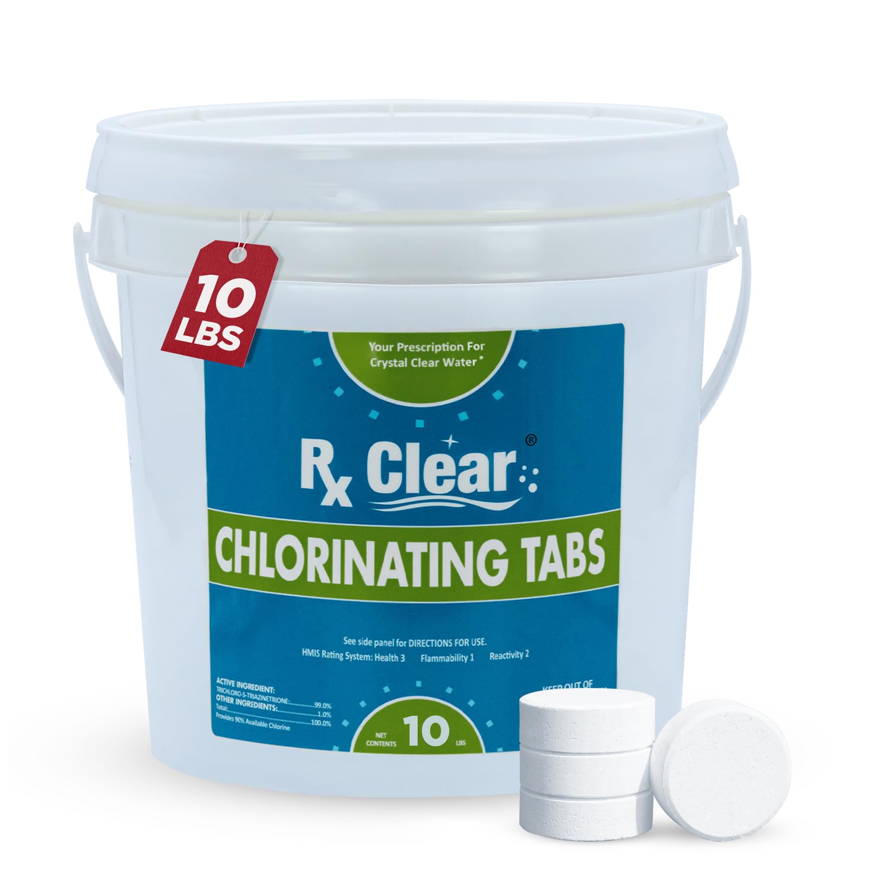 Snapklik.com : Rx Clear 3" Inch Chlorine Tabs 10 Pounds Individual ...