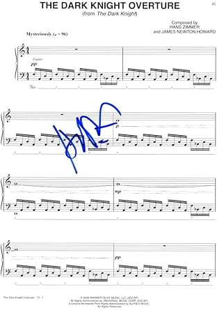 Hans Zimmer Signed Autograph The Dark Knight Overture Sheet Music ...