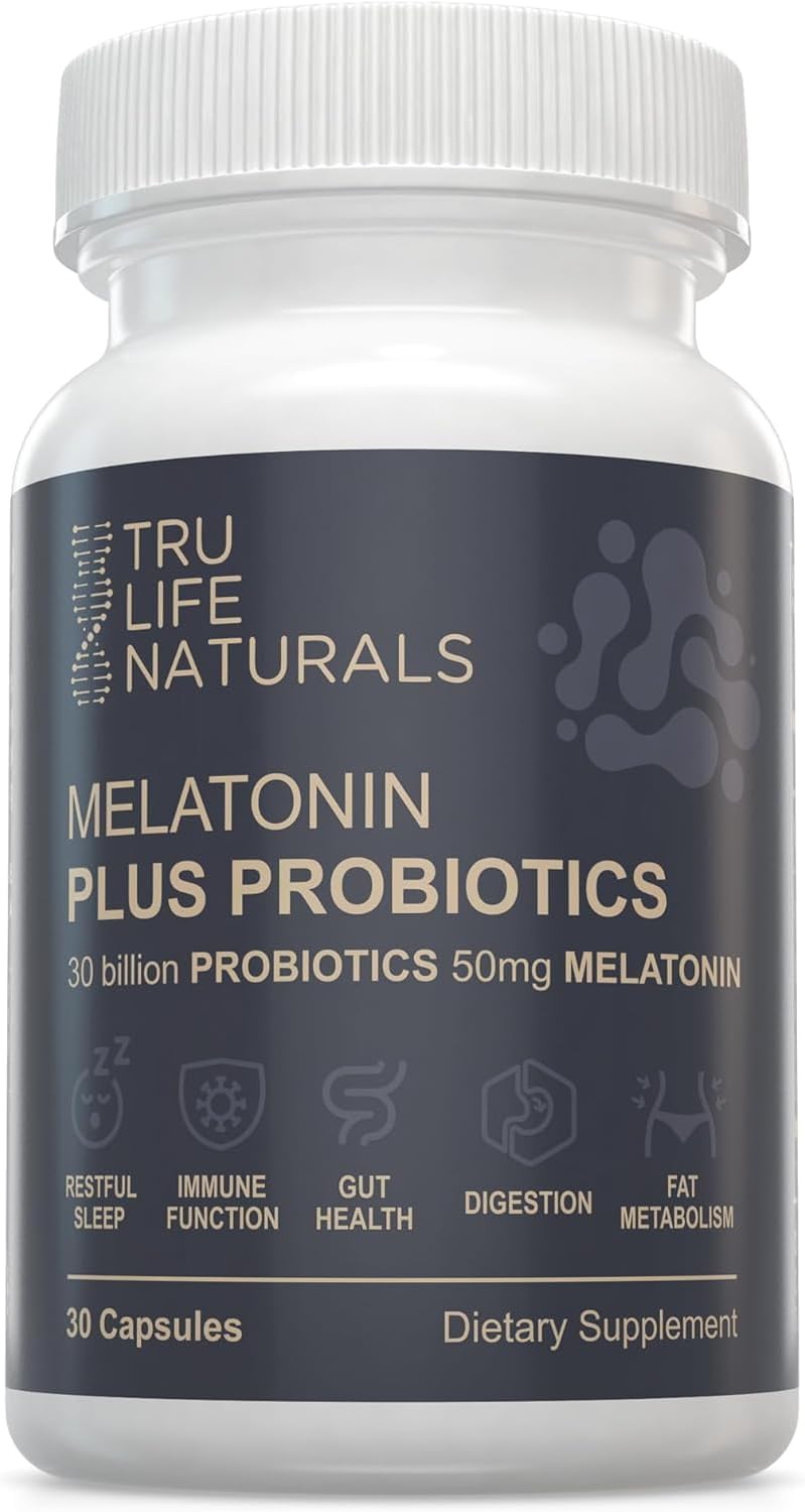 Amazon.com: TRULIFE NATURALS Melatonin 50mg Plus Probiotics 30 bill CFU ...
