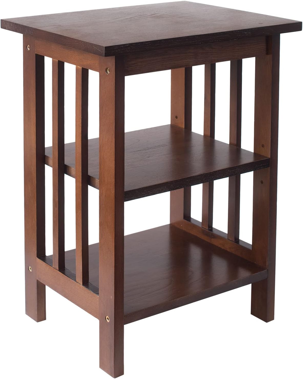 Aurotrice Side Table End Table 2 Storage Shelves Night Table with Grid ...