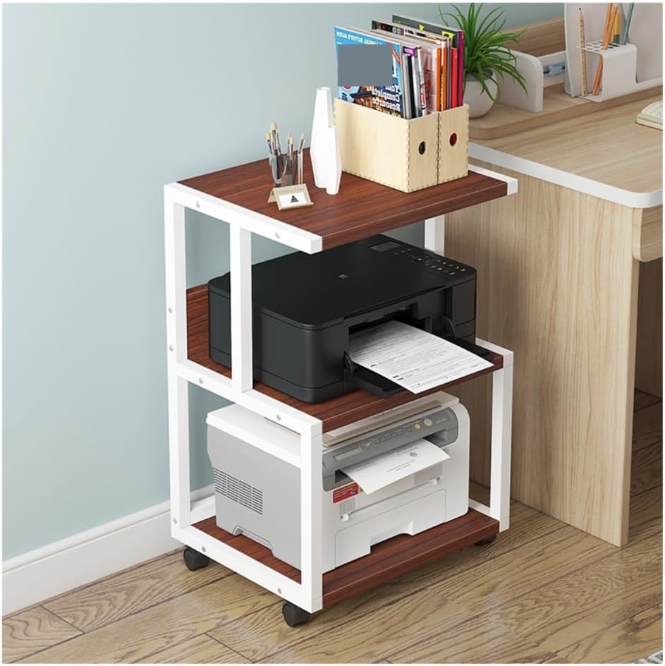 Amazon.com: IRYZE Printer Table Printer Stand with Wheels Metal 3-Layer ...