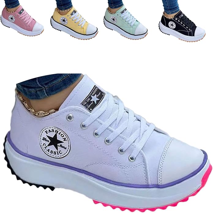 KFGJ 2022 Canvas Shoes Women Fashion Trainers, Femmes Plate-Forme ...