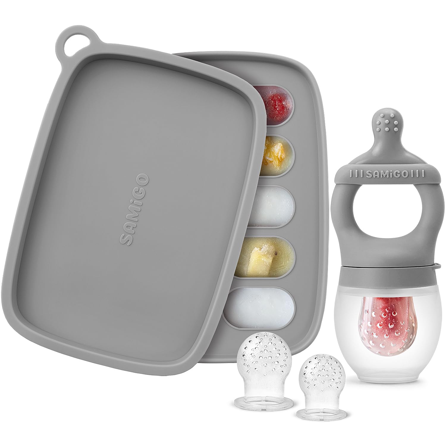 Amazon.com : SAMiGO Baby Food Fruit Feeder and Breastmilk Popsicle Mold ...