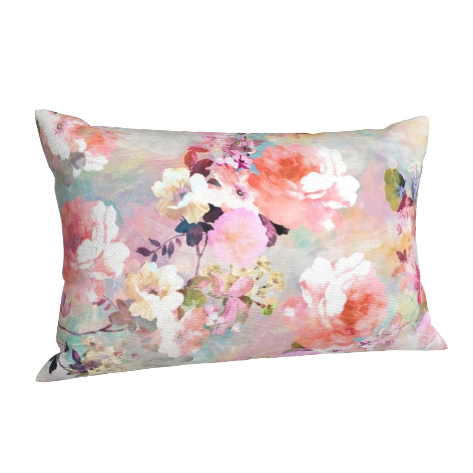 Amazon.com: Pillowcase for Hair and Skin Watercolor Pink Flowers ...