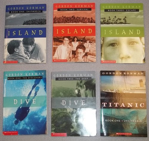 Korman Series for Kids: Island (Book #1-3) : Dive (#1-2) : Titanic ...