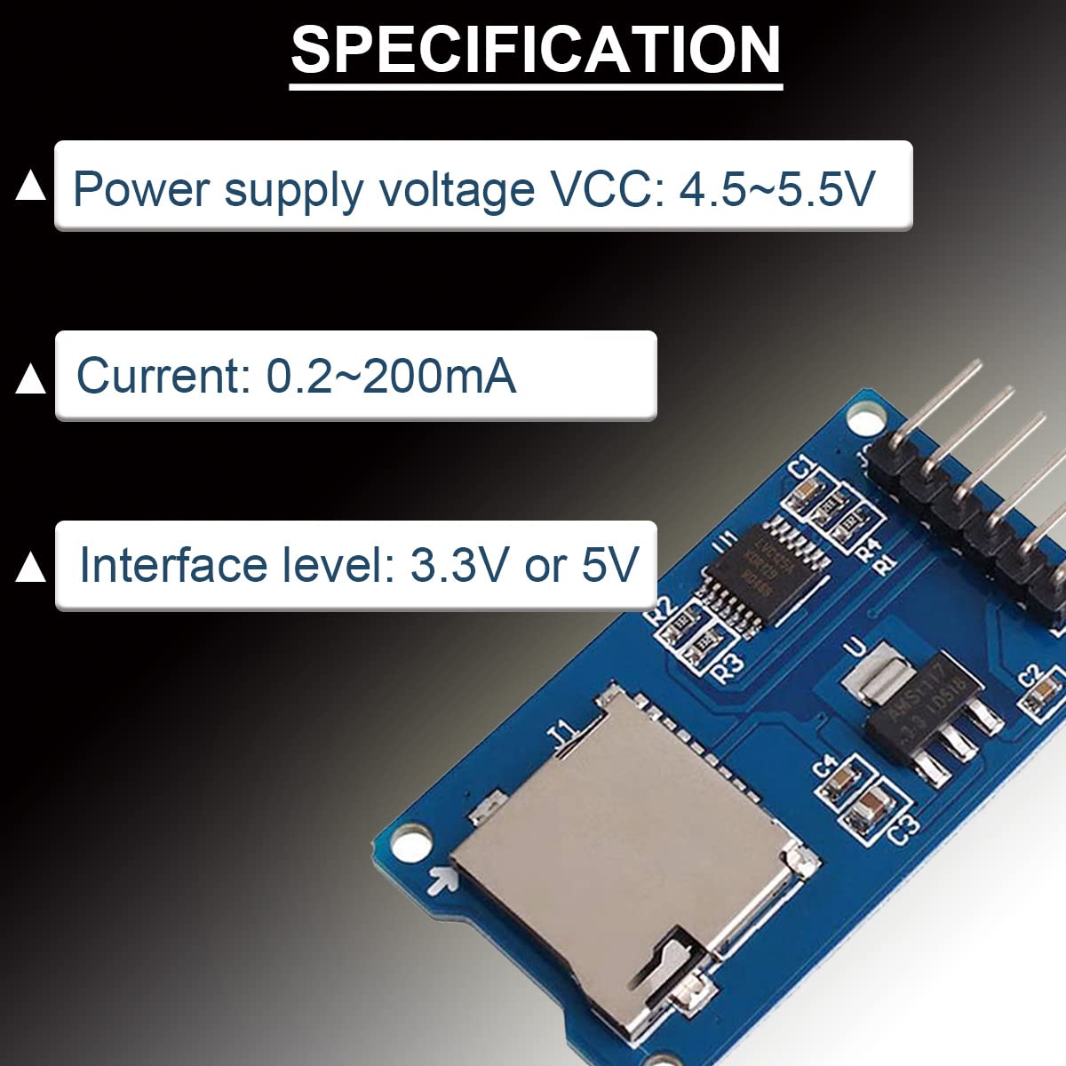Snapklik.com : DAOKAI 5PCS Micro SD Card Module TF Card Adapter Reader