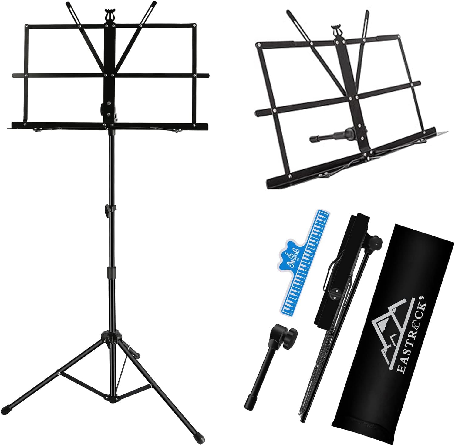 Amazon.com: EASTROCK Folding Music Sheet Stand 2 in 1 Dual-Use Portable ...