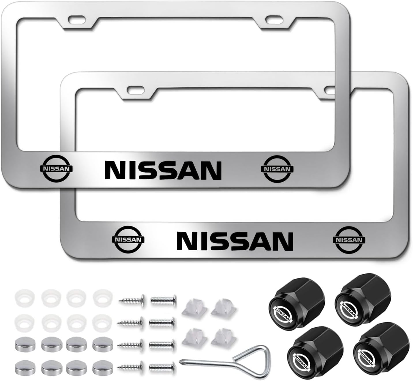 Amazon.com: License Plate Frames for Nissan, 2Pack Stainless Steel ...