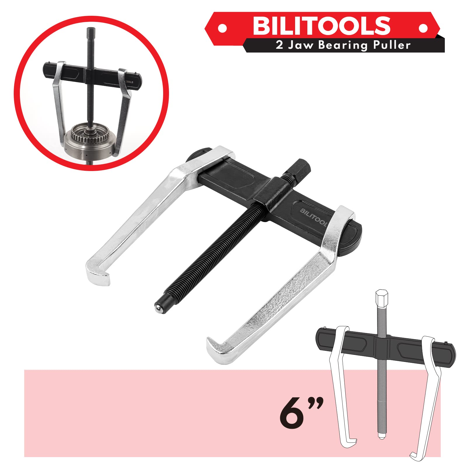 Snapklik.com : 6 2-Jaw Gear Puller, Internal External For Removal Of Pulleys Flywheels Bearings ...