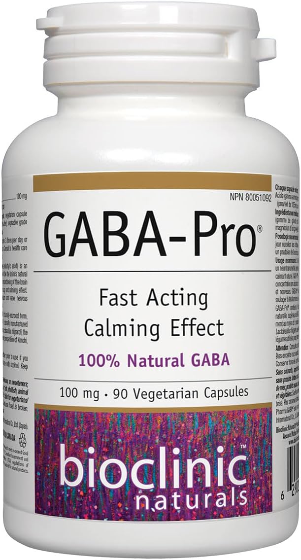 BioClinic Naturals GABA Supplement 100 mg, 100% Natural Pharma GABA, 90 ...