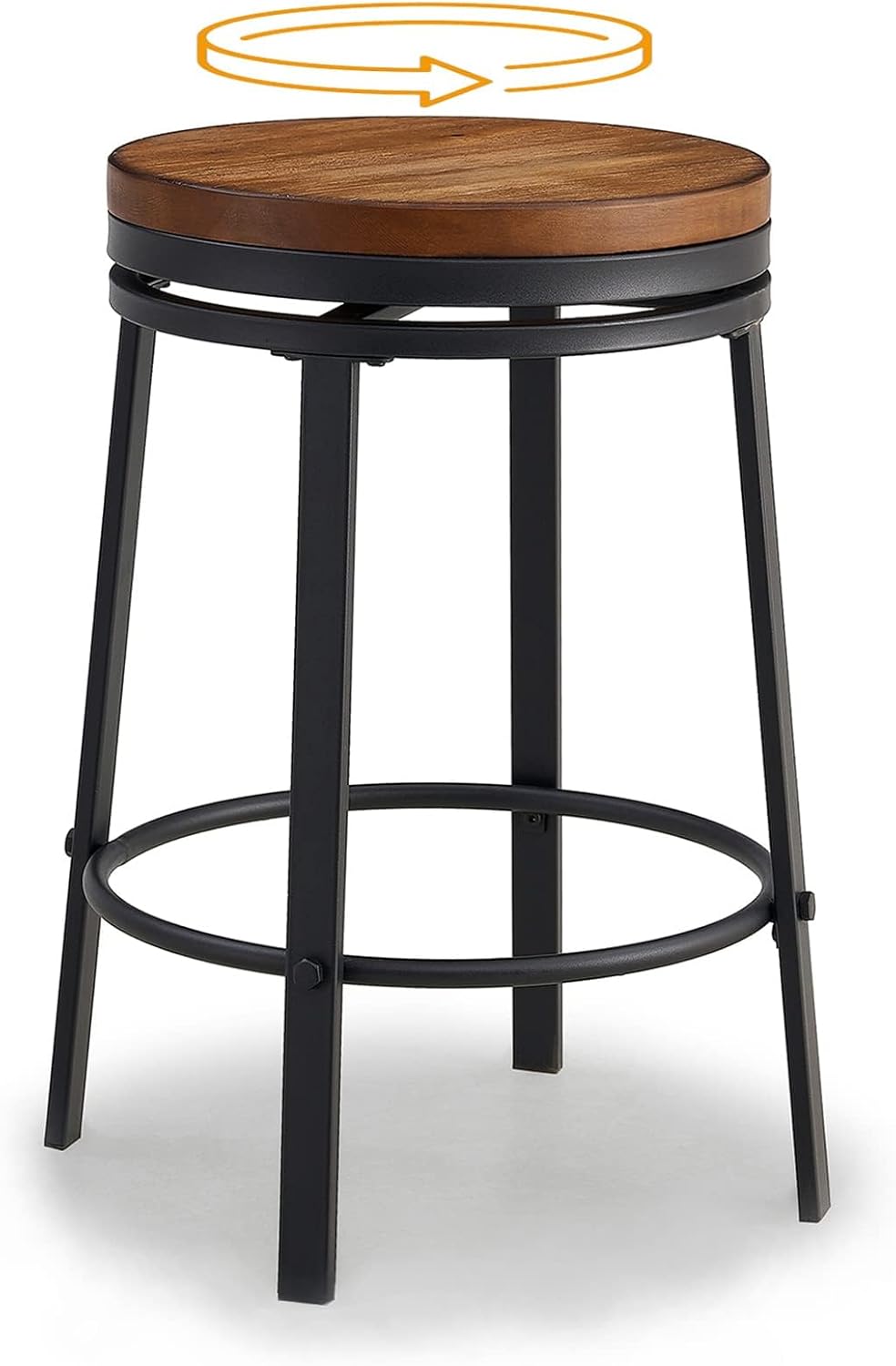 Amazon.com: OUllUO Swivel Bar Stool, 24" Counter Height, Solid Wood ...