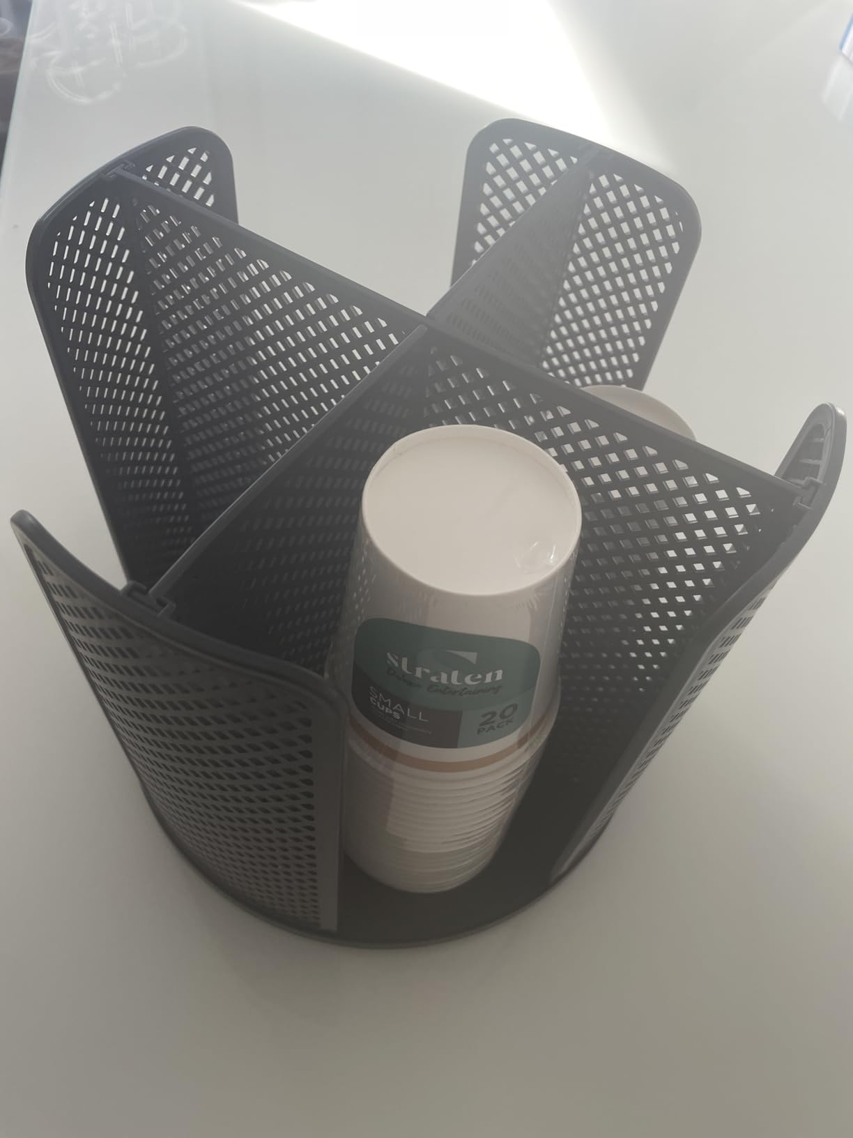 Coffee Cup Holder Rotating, 4-Compartment, Plastic—for countertops ...