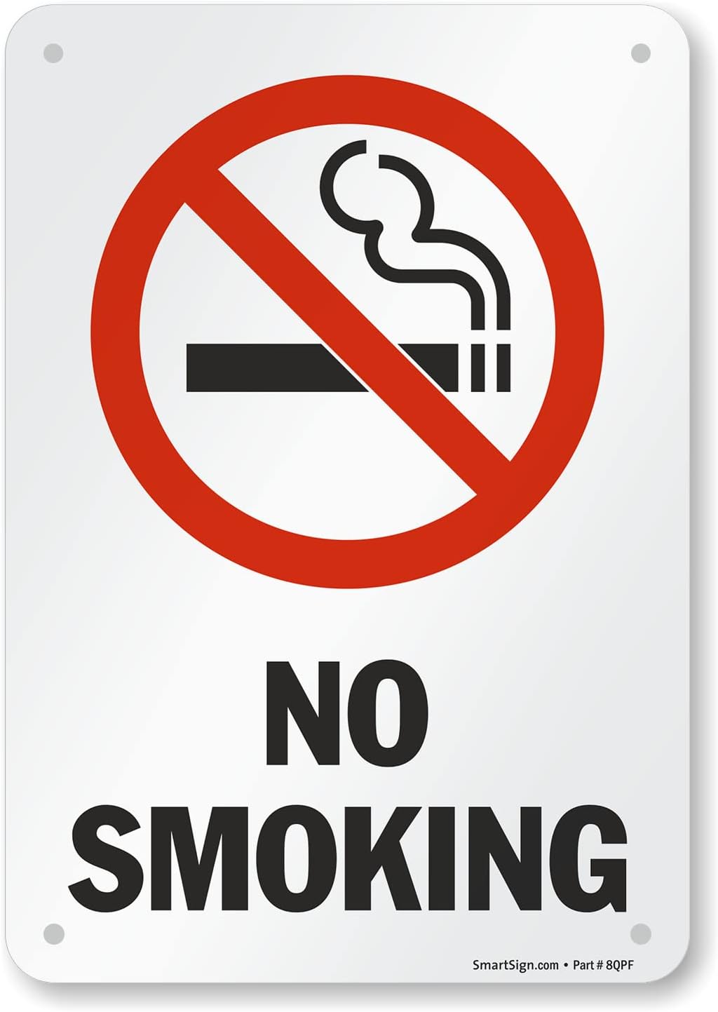 SmartSign Aluminum Sign, Legend "No Smoking" with Graphic, 10" high x 7 ...
