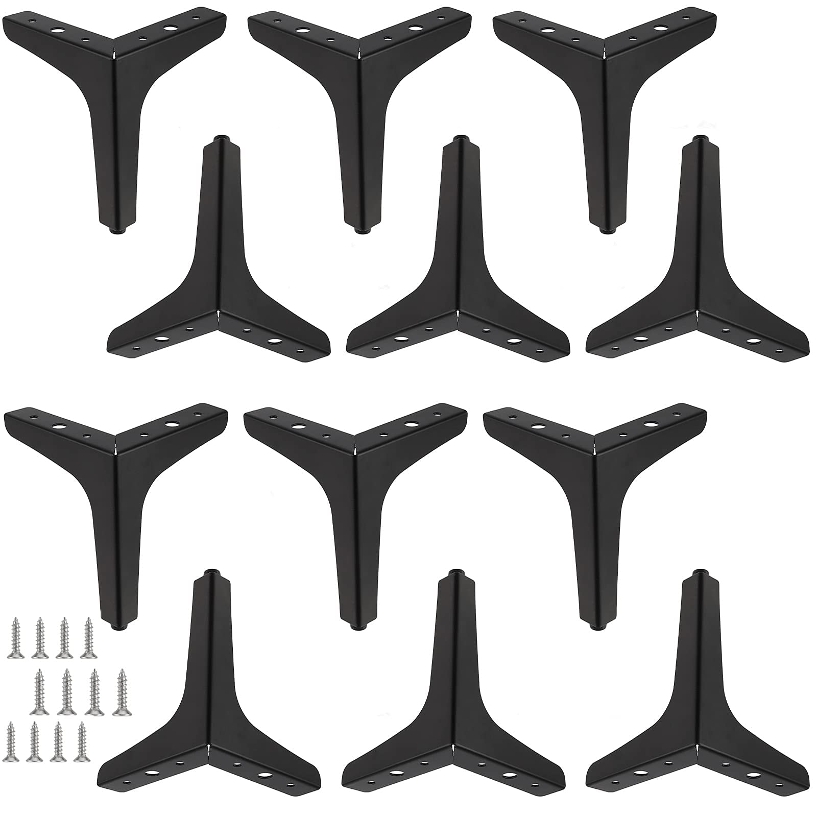 HAKZEON 12 PCS 6 Inches Height Triangle Furniture Legs, Modern Triangle ...