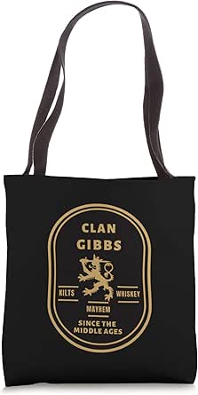 Amazon.com: Clan Gibbs Scottish Ancestry Highland Games Tote Bag ...