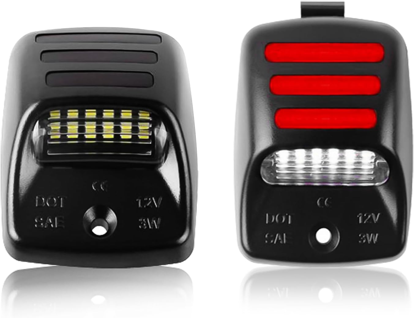 Amazon.com: Asgohme Pure White LED License Plate Lights with Red OLED ...