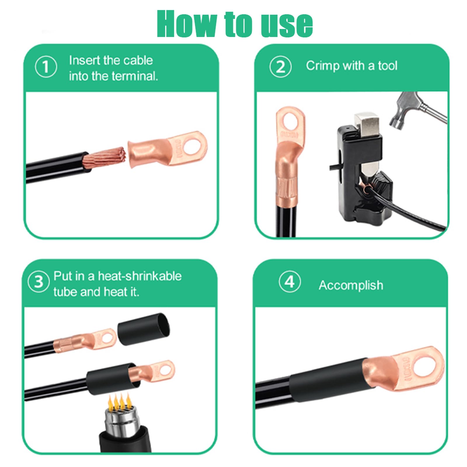 Snapklik.com : Twidec/180PCS Battery Cable Ends AWG 2 4 6 8 10 12 14 16 ...