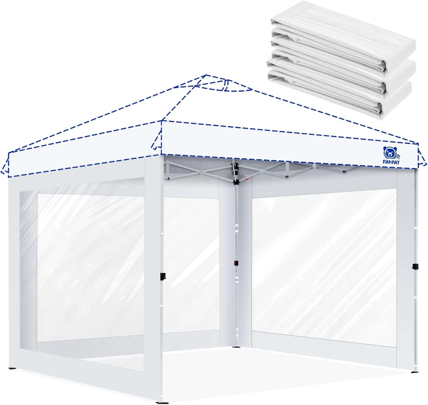 Amazon.com: FANPAT 3Pcs Clear Canopy Sidewalls for 10x10 Pop Up Tent ...