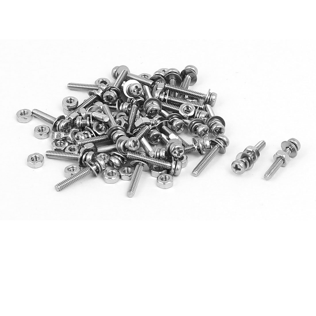 SJT® M1.6 x 10mm 304 Stainless Steel Phillips Pan Head Screws Nuts w ...