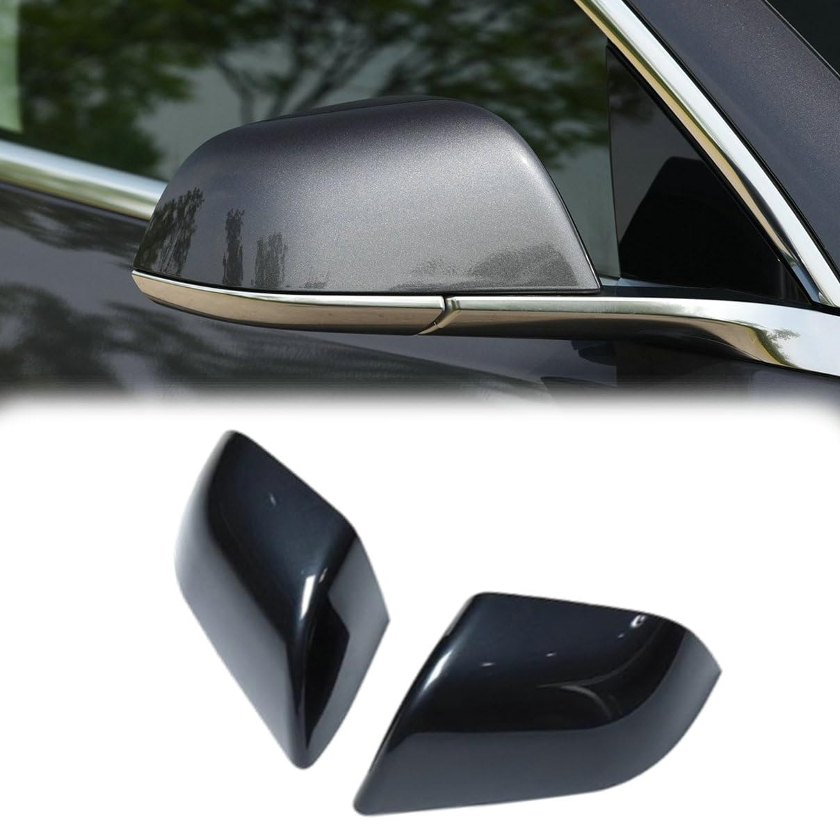 Amazon.com: Left & Right Side Rearview Mirror Cover Cap For Tesla Model ...