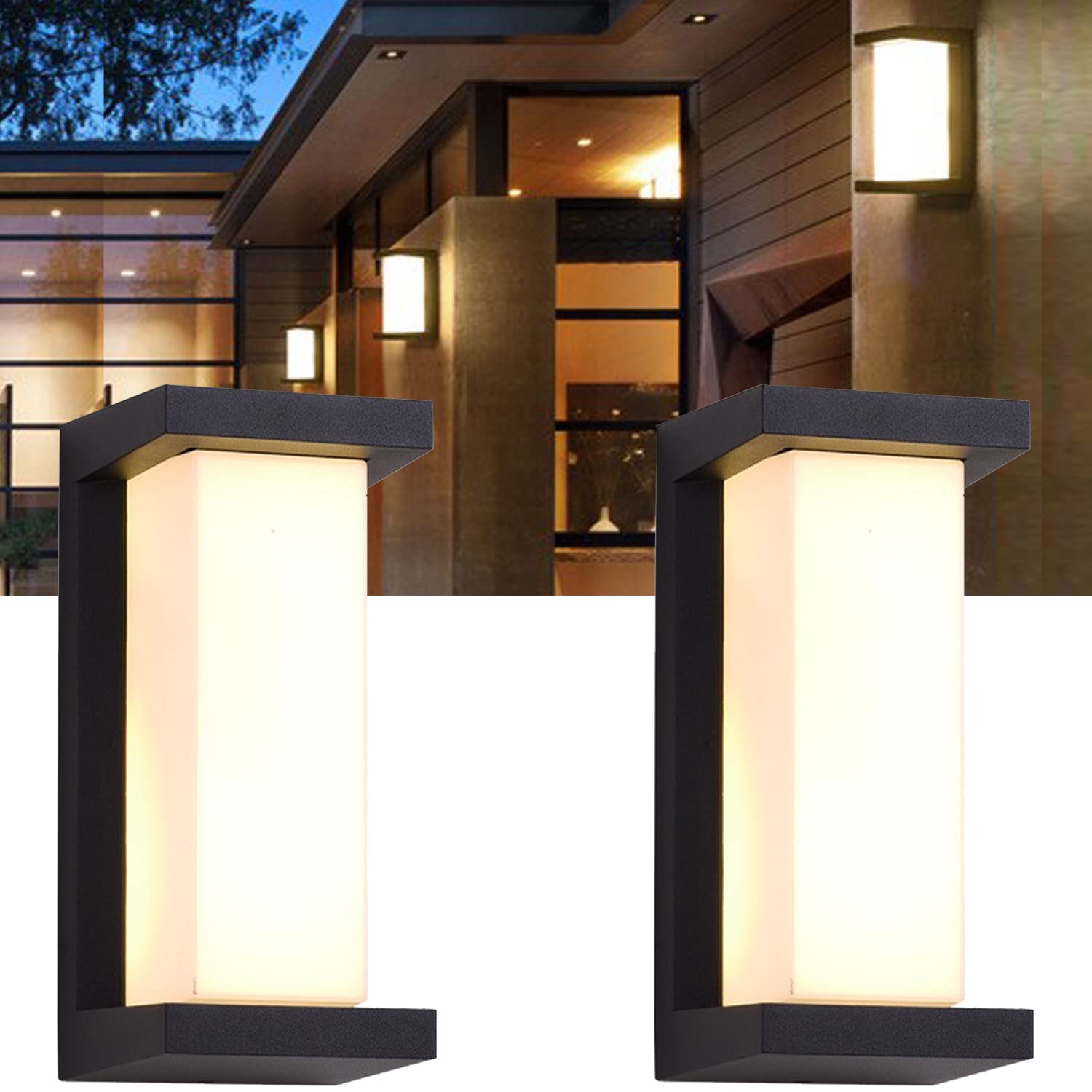 TUORD 2Pack 20W Outdoor LED Wall Lights,4000K Day White 120V Outdoor ...