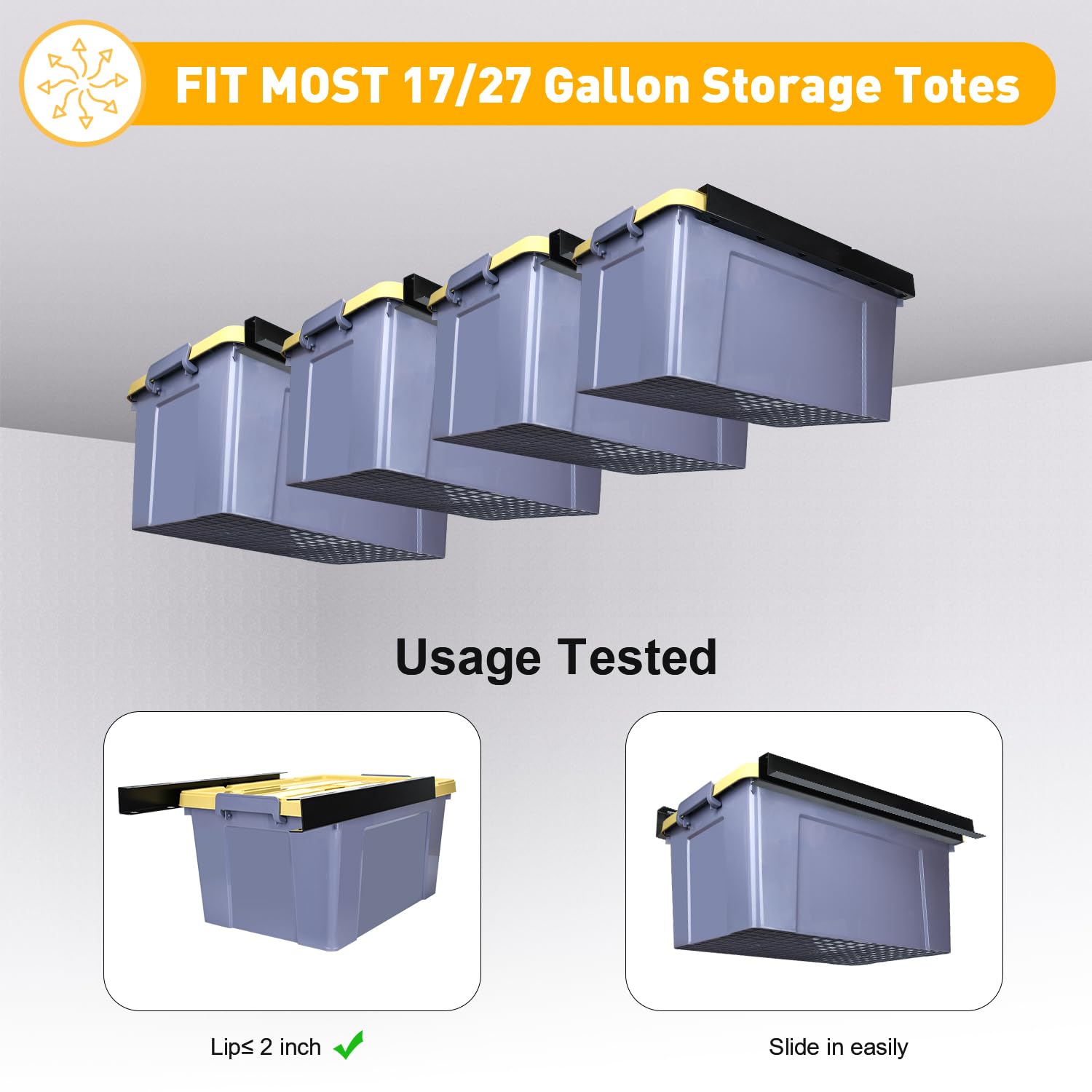 Snapklik.com : TOPOWN Overhead Garage Ceiling Bin Storage Rack, Heavy ...