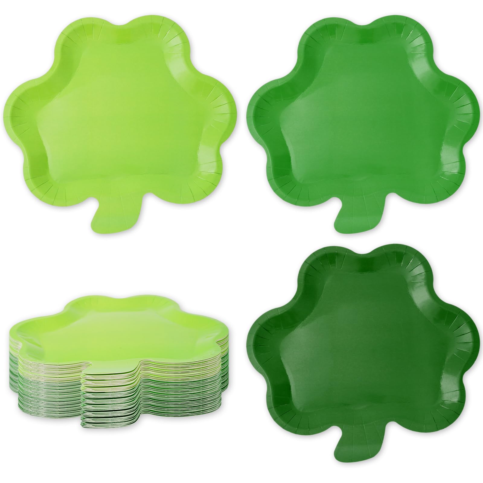 Amazon.com: AnyDesign St. Patrick's Day Paper Plates Shamrock Shaped ...