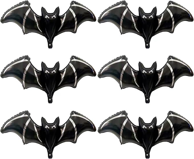 Amazon.com: 6Pcs Halloween Black Bat Balloons - Giant Bat Halloween ...