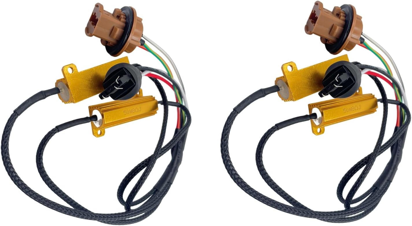 Amazon.com: 2 Pack 7443 LED Resistor Kit 50W 8 ohm Headlight Bulb Relay ...