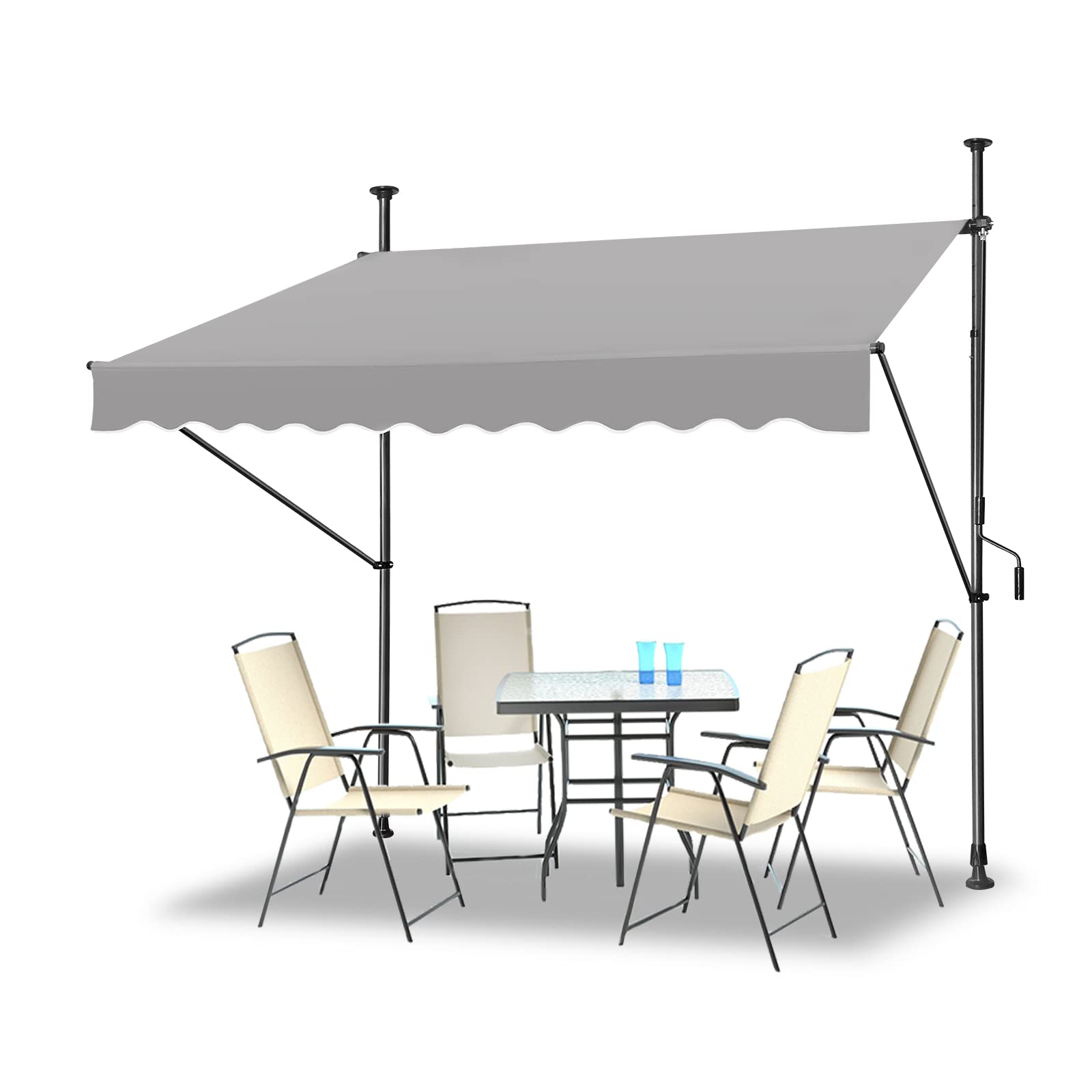 Buy SAILUN Manual Adjustable Awning DIY Patio Clamp Awning Telescopic ...