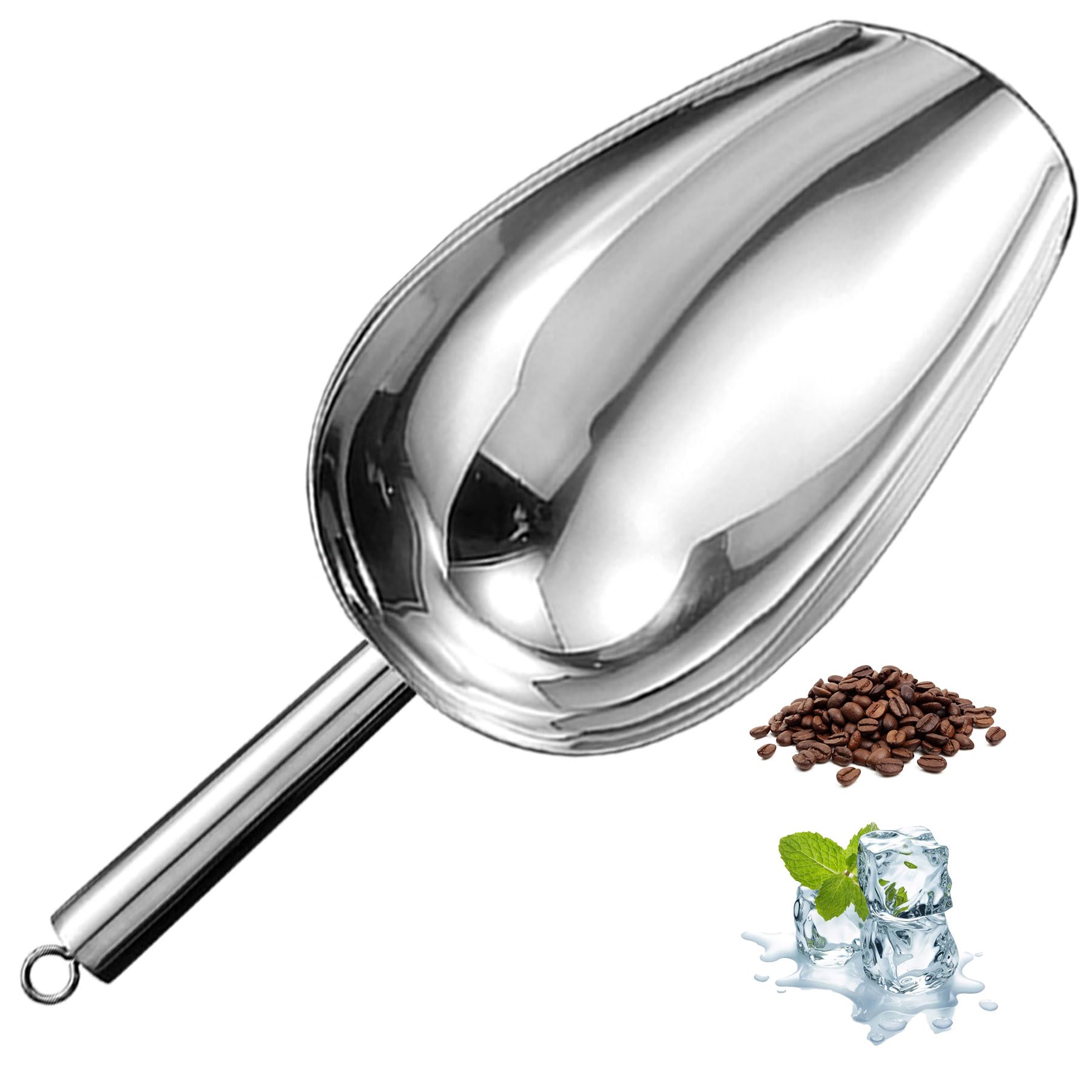 Amazon.com: Metal Ice Scoop 12 Oz, Small Stainless Steel Ice scooper ...