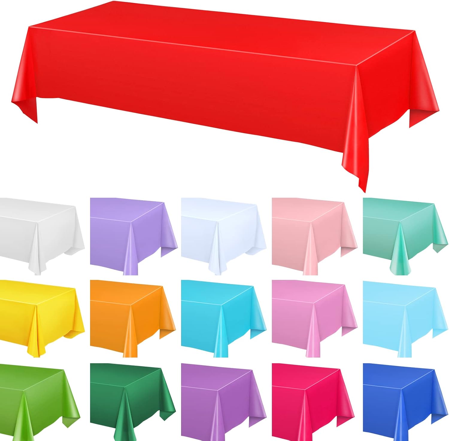 Amazon.com: Moukeren 16 Pack Plastic Tablecloths Bulk 54 x 108 Inch ...